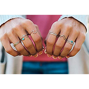 Pura Vida Gold Plated Delicate Stacked Rings - Brass Base .925 Sterling Silver - Size 8