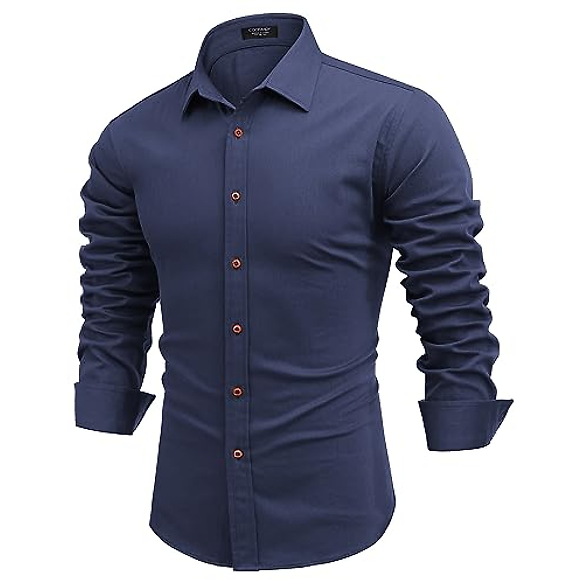 COOFANDY Men's Button Down Long Sleeve Shirt Casual Dress Shirt Denim Work Shirt
