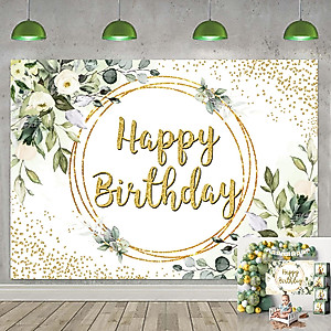 Greenery Eucalyptus Leaves Backdrop for Photography 8X6FT Green Bloom Eucalyptus Leaves Photo Background Kids Adults Baby Shower Happy Birthday Party Decor Banner