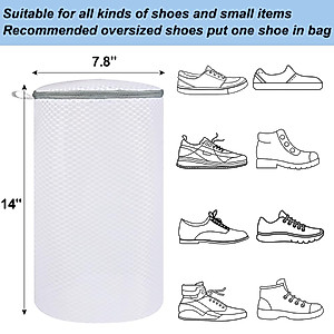 Vivifying Shoe Washing Machine Bag, 2 Pack Honeycomb Mesh Shoe Laundry Bag with Zipper for Sneakers, Running Shoes, Sock, Bras, Delicates and Toys
