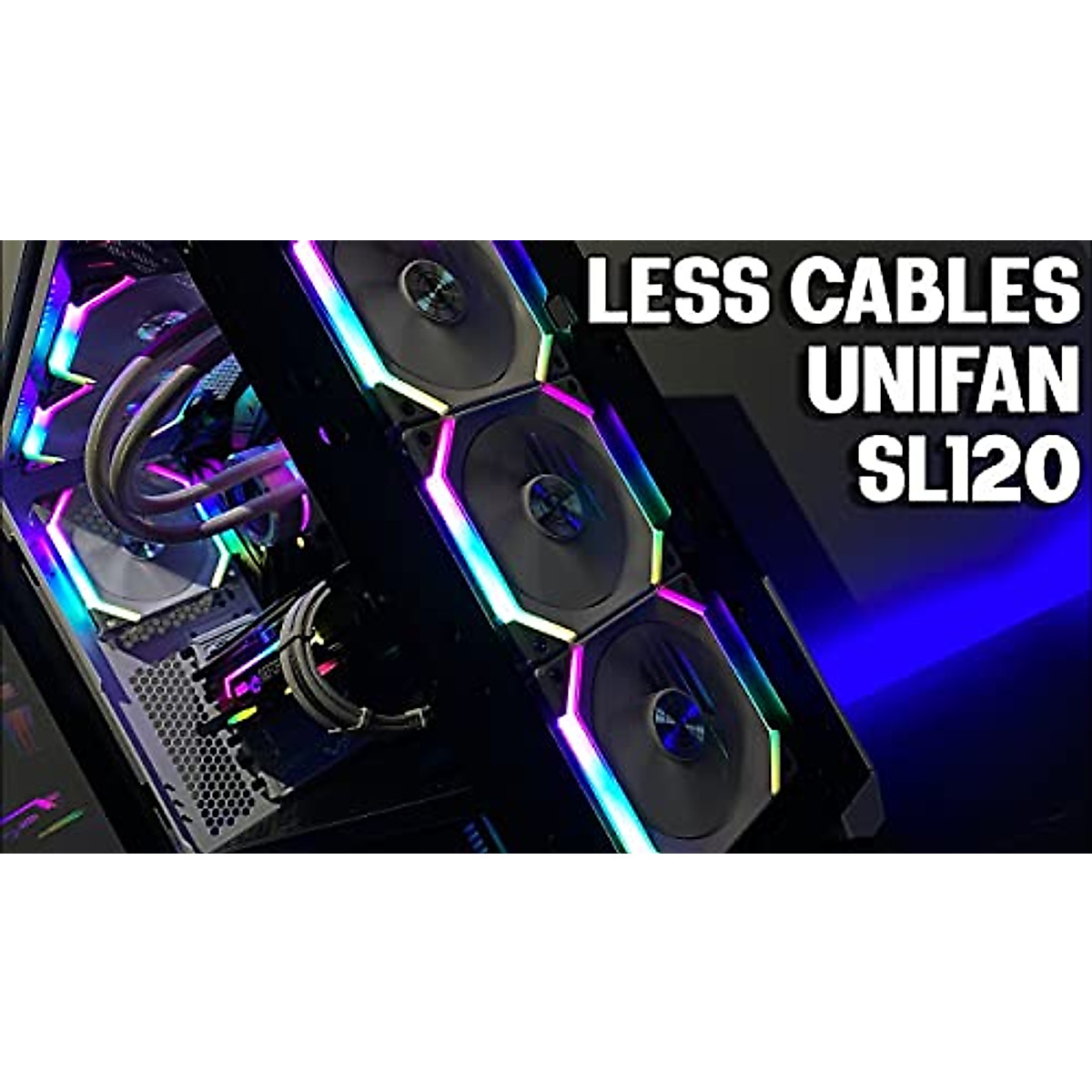 Lian-Li UNI FAN SL120 Revolutionized Daisy-Chain 120mm ARGB Fan, Black, 3-Pack