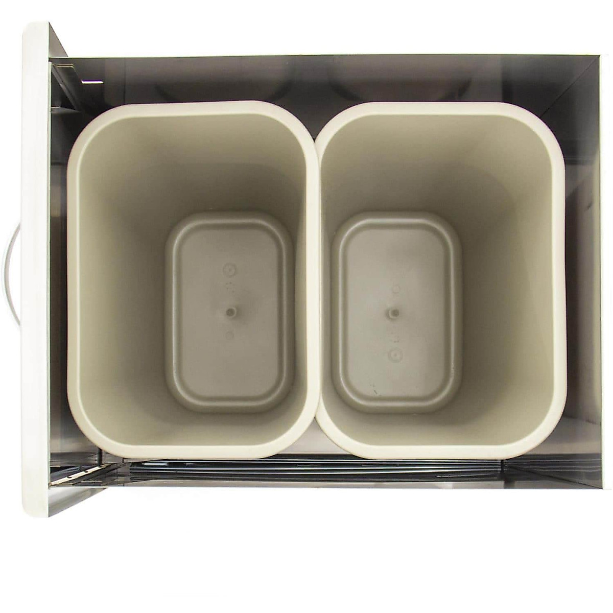 Blaze 20-Inch Roll-Out Stainless Steel Double Trash/Recycling Bin - BLZ-TREC-DRW-H