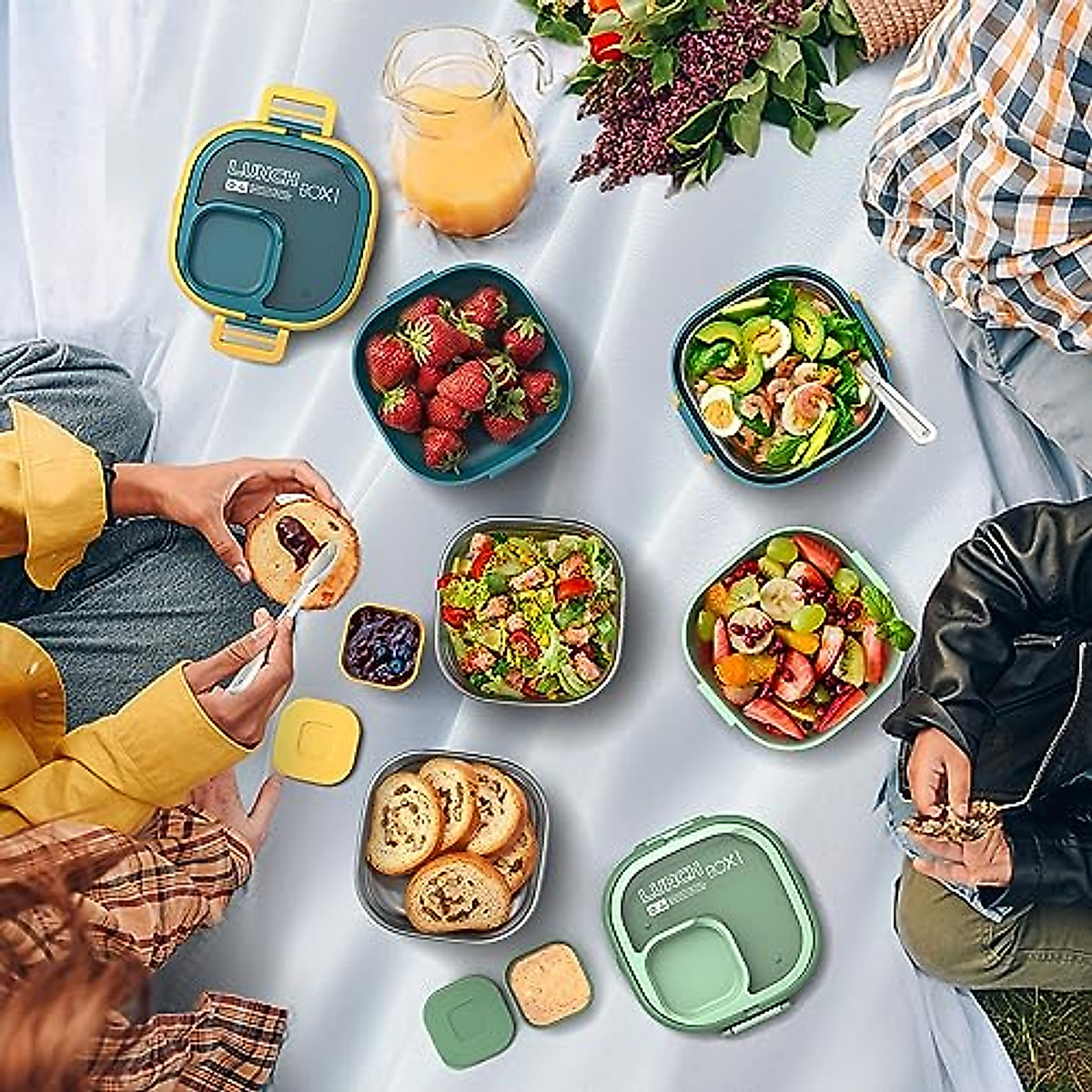 PEDECO Stackable Stainless Steel Bento Box,Leak-Proof,1-Tier Bento box,Lunch Box With Portable and Cutlery-Ideal Portion Sizes(27.05OZ) for Kids/Toddler-BPA-Free,Dishwasher Safe,Blue,over 3 years old