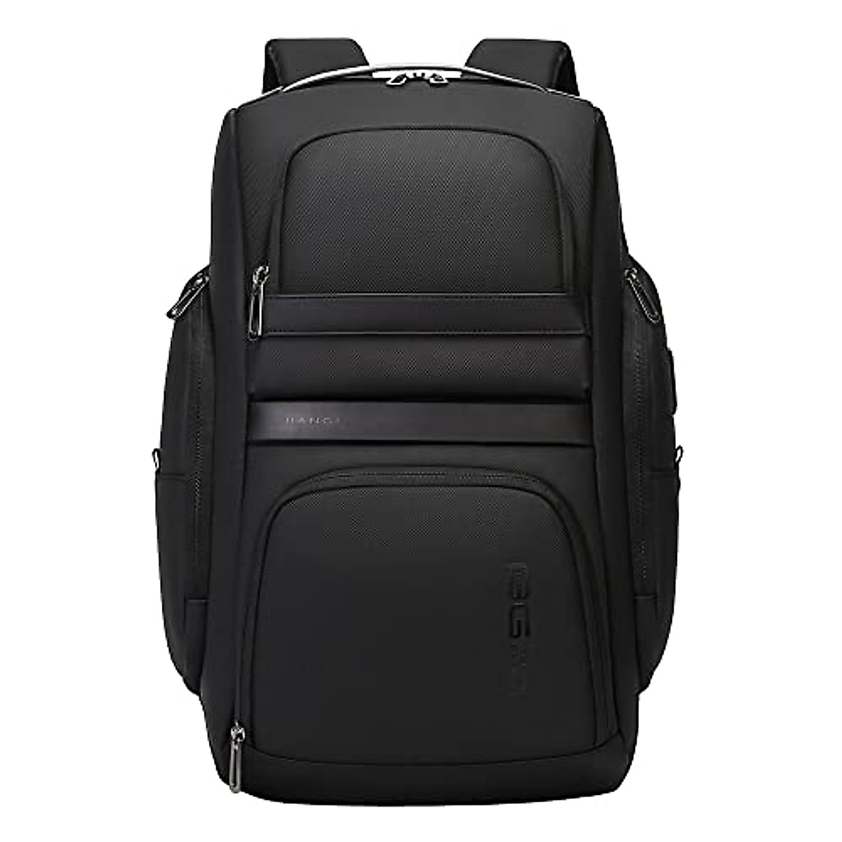BANGE Trendy Laptop Backpack for Men Women Smart Fashion Casual Durable 15.6 Inch Polyester Bag with USB Port Anti Theft Waterproof 20L 1.37 KG W Business Travels Office Colleges Schools (Black)