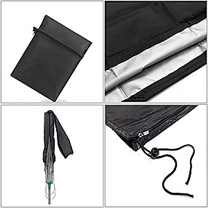 Premium Waterproof Rotary Airer Cover,Clotheslines Cover with Zipper and Drawstring,Umbrella Drying Rack Protective Cover,Oxford Fabric Washing Dryer Line for Outdoor Garden Courtyard Black