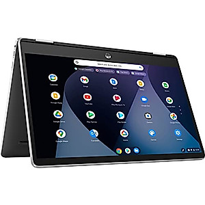 Laptop HP X360 14b in Silver Chromebook 14in HD Edge-to-Edge Touch LCD Intel Celeron 4GB DDR4 32GB eMMC WiFi Webcam BO Speakers Bluetooth Chrome OS (Renewed)… (14a)