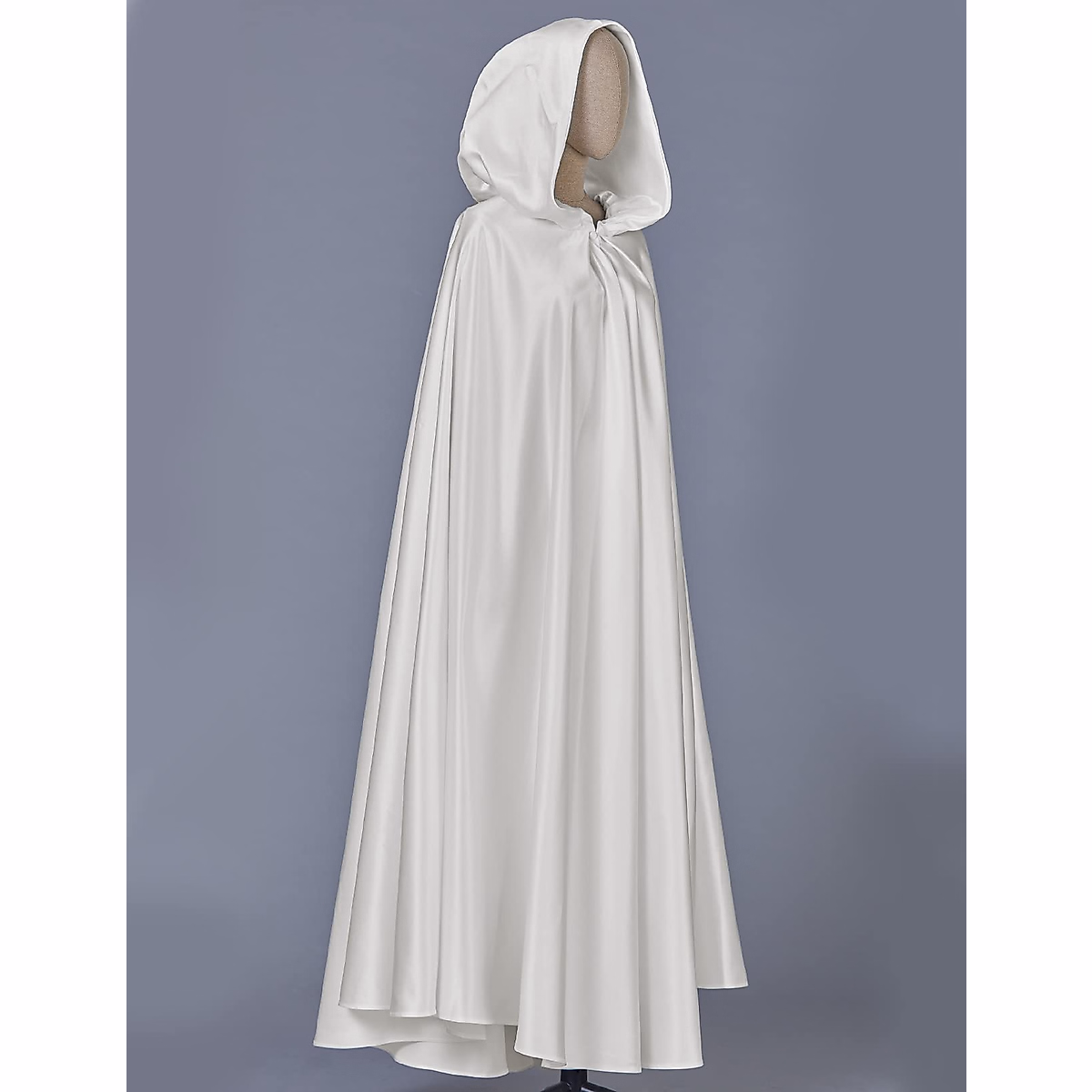 BEAUTELICATE Women's Wedding Hooded Cape Bridal Cloak Poncho Full Length Light Ivory