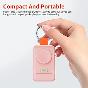 Portable Wireless Charger for Apple Watch,HUOTO iWatch Charger 1400mAh Smart Keychain Power Bank,Portable Magnetic iWatch Charger for Apple Watch Series 9/8/7/6/SE/5/4/3/2/1/UItra/UItra 2