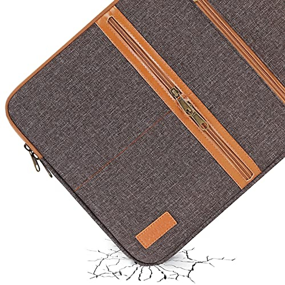 DOMISO 15.6 inch Laptop Sleeve Case Water Resistant Shockproof Protective Computer Bag for 15.6" Notebook/Lenovo IdeaPad ThinkPad/HP Pavilion 15 Envy 15/Dell XPS 15/Asus/Acer, Brown