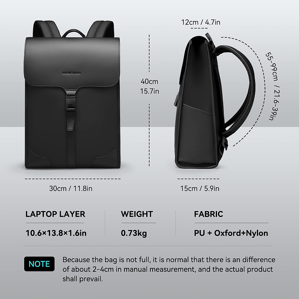 Business Backpack for Men, 15.6 Inch Waterproof Laptop Backpack with High Tech Magnetic Snap, Fashion Casual Daypack Ideal for Working, Commuting, College, Daily