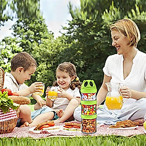 SELEWARE Portable, Stackable Food Storage Containers for Formula, Snacks, Powder and Drinks, Twist Lock System, Airtight, Leak-proof, BPA and Phthalate Free, 3-Piece Jars, 28oz Green