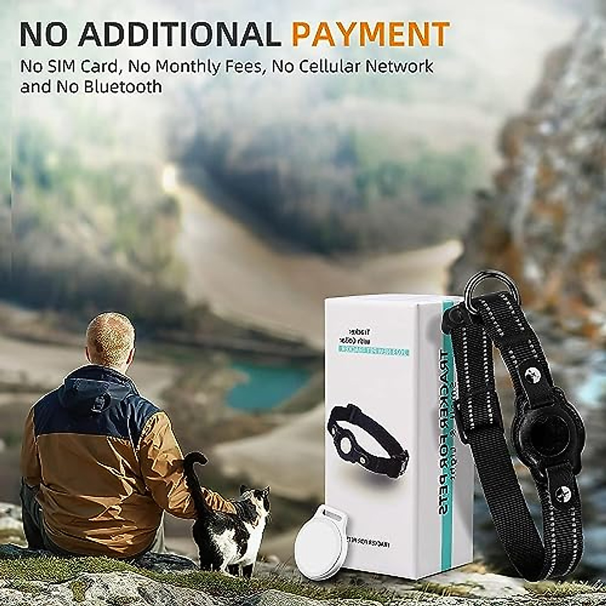 Vebiso GPS Tracker for Cats(2 Pack), Waterproof Location Pet Tracking Smart Collar (Only iOS), No Monthly Fee, Compatible with Apple Find My