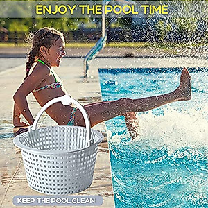 Wadoy SPX1091C Skimmer Basket Compatible with Hayward Automatic Skimmers SP1091lx,SP1091wm,6.5" Top, 3.5" Deep, 4.5" Bottom with Handle, 2-Pack Above Ground Pool Skimmer Basket