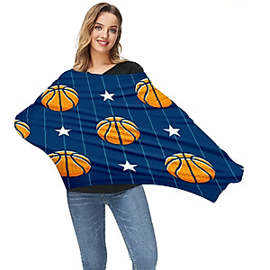 Baby Car Seat Stroller Covers Basketballs and Stars Nursing Cover Breastfeeding Scarf Soft Breathable Stretchy Infant Car Canopy Coverage Carseat Cover for Boys and Girls Multi Use