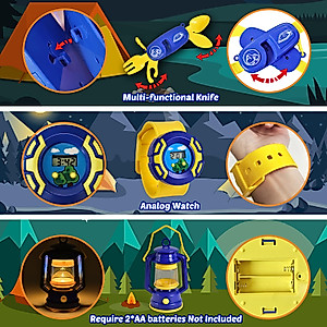 FUN LITTLE TOYS Kids Play Tent with Camping Toys, Toddler Tent with Battery Lantern, Kids Pop Up Tent Indoor Outdoor Toys Birthday Gifts for Girls Boys