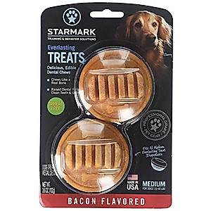 Starmark, Everlasting Bacon Dog Dental Chew, Medium, Pack of 2