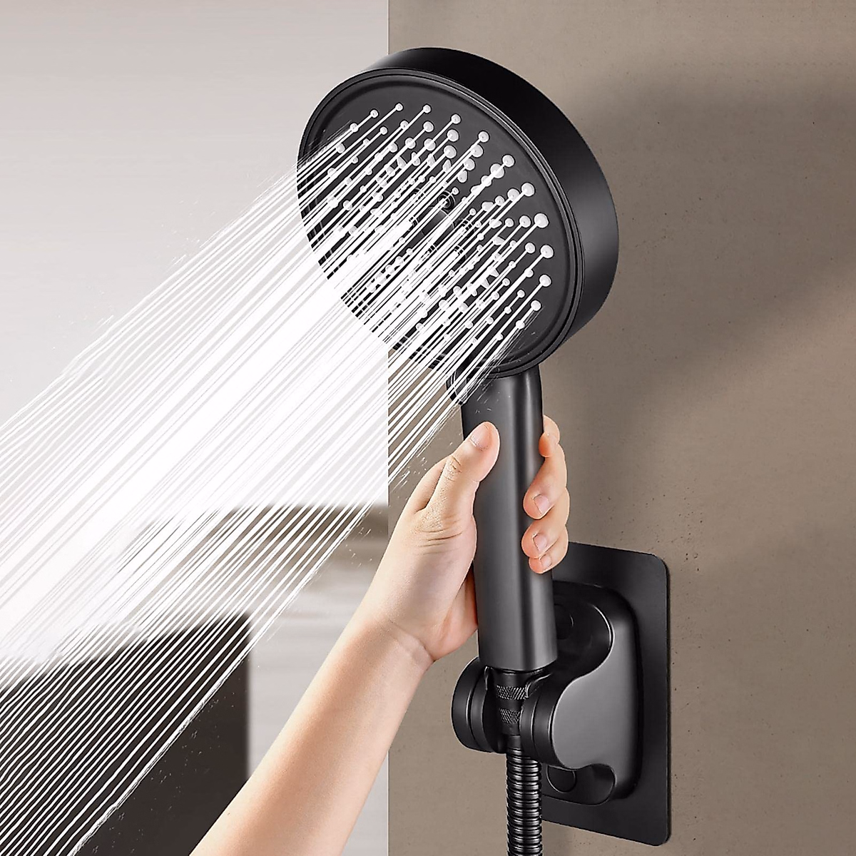 Shower Head - High-Pressure Handheld Showerhead with Carbon Filter - Hard Water Softener Filtered Shower Head, High Pressure 5 Spray Modes Handheld Shower Head (10x5in)