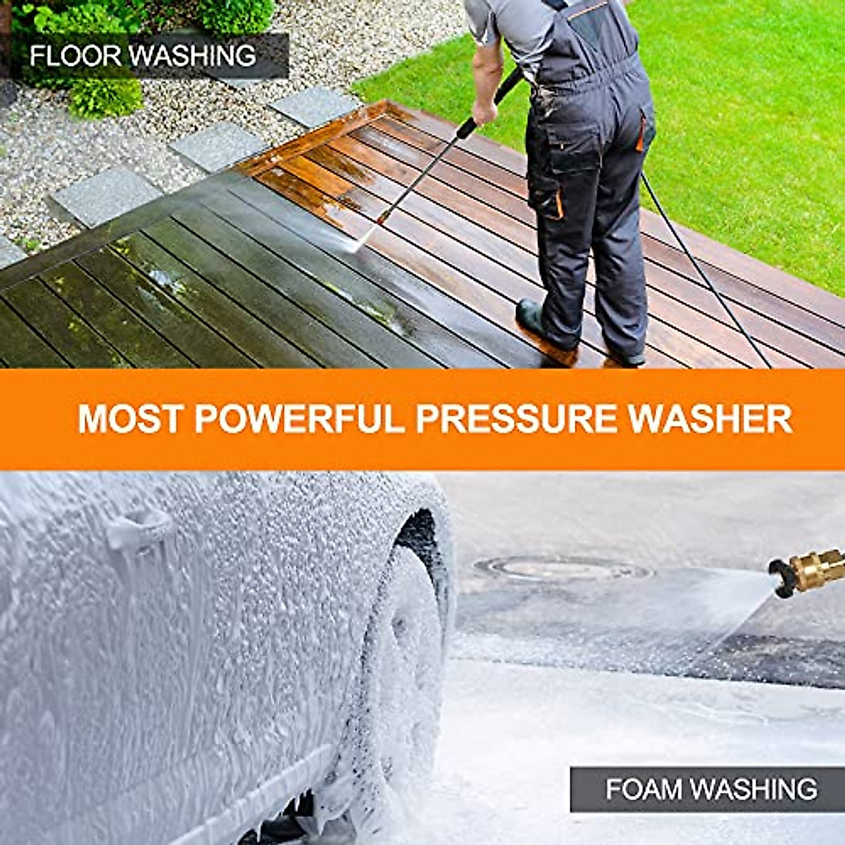 Power Washer,HD3000 Pressure Washer 1800W Electric High Pressure Washer Professional Car Washer Cleaner Machine with Hose Reel,5 Nozzles for Patio Garden Yard Vehicle