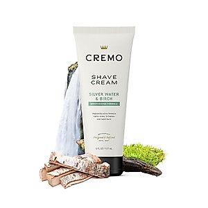 Cremo Silver Water & Birch Shave Cream, Astonishingly Superior Ultra-Slick Shaving Cream for Men, Fights Nicks, Cuts and Razor Burn, 6 Fl Oz