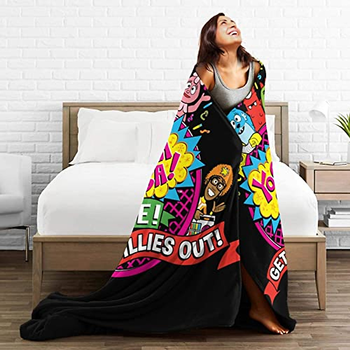 Pobecan Yo Gabba Anime Gabba! Blanket Throw Blankets Ultra Soft Flannel Lightweight Throws for Couch, Bed,All Seasons Use 50"x40"