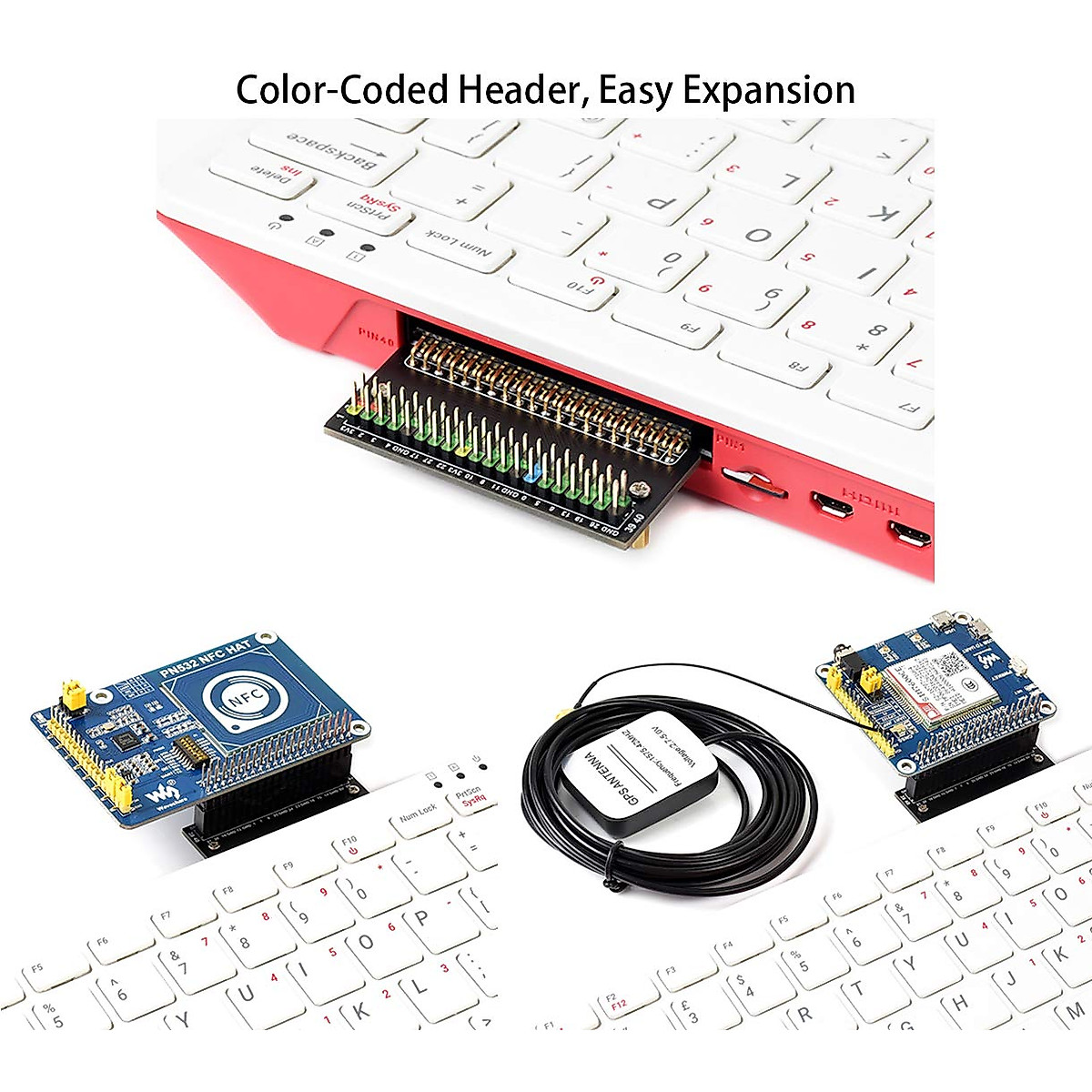Bicool GPIO Header Adapter for Raspberry Pi 400 Keyboard Computer,Header Expansion,Color-Coded Header,Easy Expansion