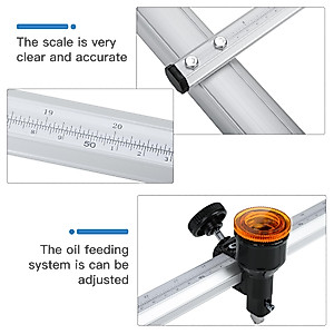 awagas Glass Tile Cutter, 90cm (35.43 in) Large T-Shaped Glass Cutting Tool, Glass Cutting Tools with Accurate Scales, Straight Cutter for Glass Ceramic Tile Vitrified Brick of 3-12mm with Auto Oiling