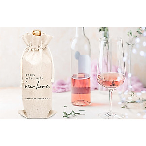 Housewarming Wine Gift Bags, New Home Wine Bag For Friends, Client Gift From Realtors, 1 Pc Wine Bag (A47)