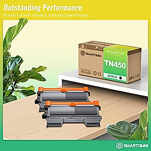 S SMARTOMNI TN450 TN420 Compatible Toner Cartridge for Brother TN-450 TN-420 use for HL-2230 HL-2240 HL-2270DW HL-2280DW MFC-7360 MFC-7460 MFC-7860DW DCP-7055 IntelliFax 2840 2940(Black, 2 Pack)