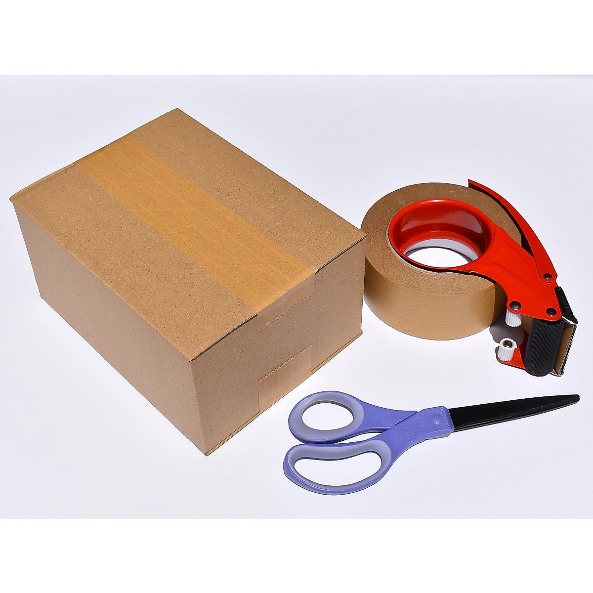 Heavy Duty Steel Packing Tape Dispenser - for 2 inch Wide Tape with 3 inch Inner Paper Core - Hand-Held Professional Quality Metal Packaging Tape Dispenser for Sealing Moving and Shipping Boxes, Red