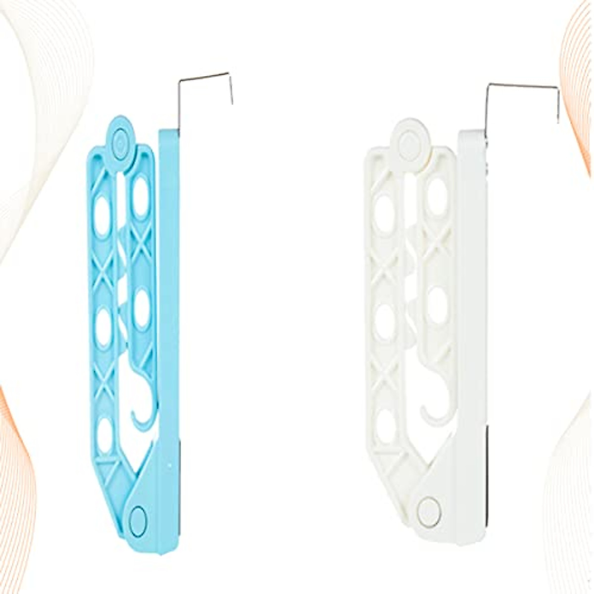 Alipis White Clothing Rack Portable Clothes Rack 6 Home Foldable Poratble Cabinet Over White Blue Door + Drying Rack Holes for Underwear Clothes Dorm Socks Hanger White Clothing Rack