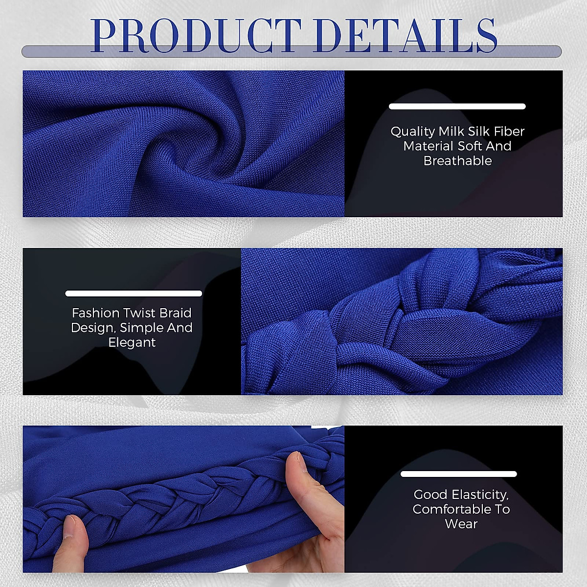 12 Pack Braid Turban Cap for Women Ethnic Bohemia Twisted Hair Cover Wrap Hat African Pre Tied Bonnet Cancer Braid Turban Hat Beanies Headwear Multicoloured