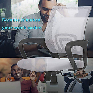 Set of 2 Ergonomic Office Chair Cheap Desk Chair Mesh Executive Computer Chair Lumbar Support for Women, Men White