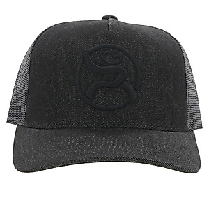 HOOEY Men’s Roughy Adjustable Snapback Hat (Black/Black)