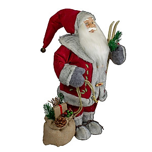 Northlight 18" Standing Santa Christmas Figure with Skis and Fur Boots