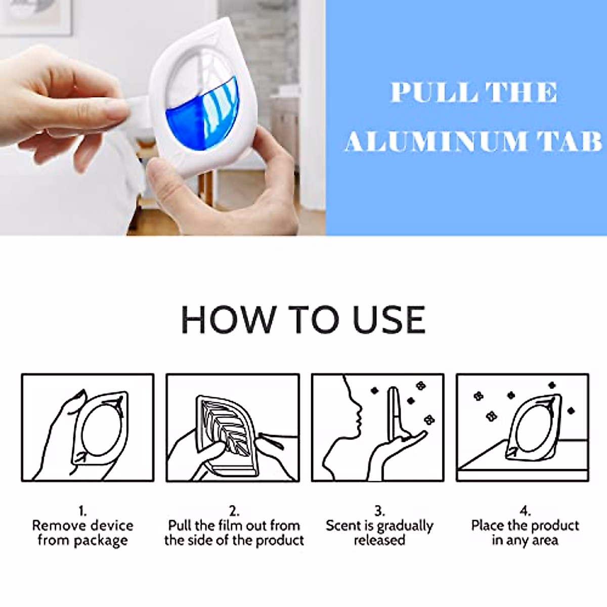 Air Freshener for Home, 4 Pack, Fresh Scent, Odor Eliminator for Small Area Closets Bathroom Pets Strong Odor, Up to 120 Days