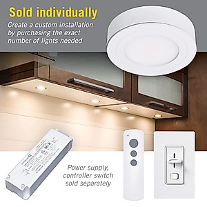 Armacost Lighting PureVue 233412 Dimmable LED Puck Light - Soft Bright White, White Finish