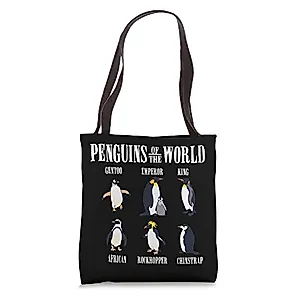 Cute Penguins Of The World, Mens Womens Penguin Tote Bag