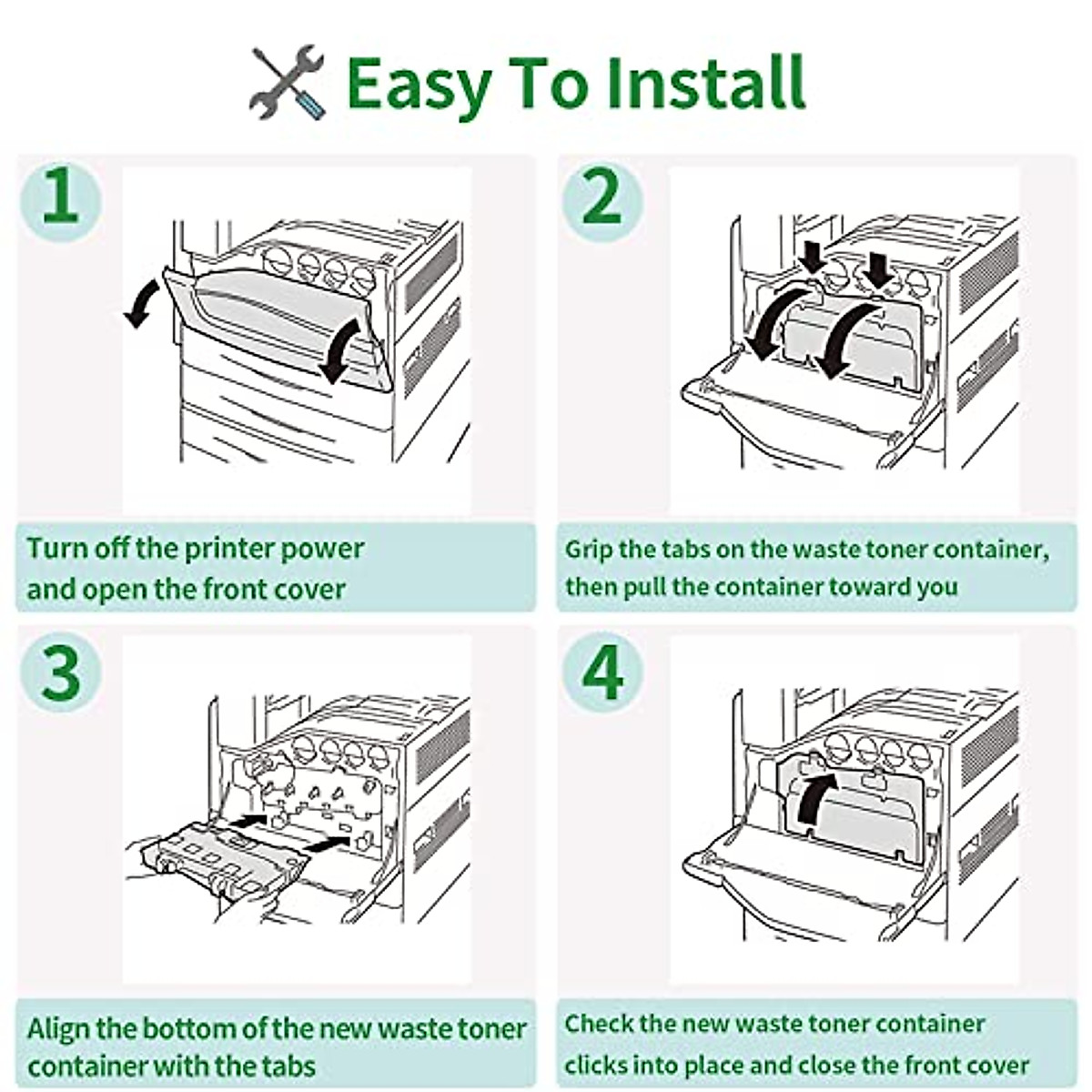 WorkPlus Compatible Waste Toner Cartridge Box for Xerox WorkCentre 008R13089 7120 7125 7220 7225 WorkCentre 7220i 7225i Printer (7120: WTC)