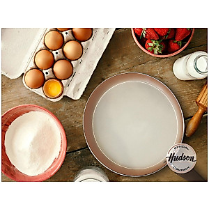 HUDSON Crepe Pan has Ceramic Nonstick, 8.7, Cookware, Pots and Pans, Copper