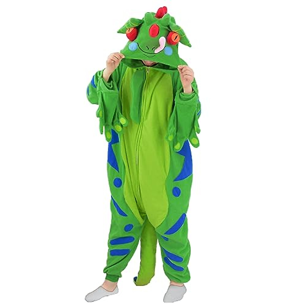 ofodoing Lizard Onesie Adult Animal One-piece Pajamas Cosplay Homewear Sleepwear Jumpsuit Costume for Women Men