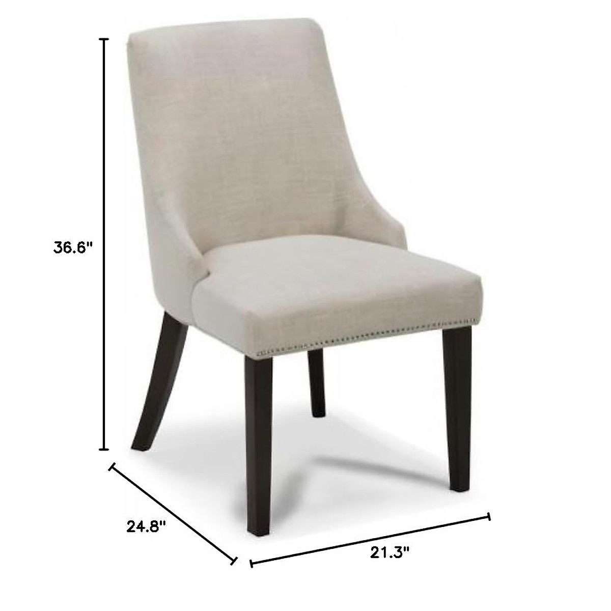 CHITA Farmhouse Dining Chairs with Nailhead Trim, Fabric High Back upholstered Chairs, Dining Room Chairs Set of 2,Linen