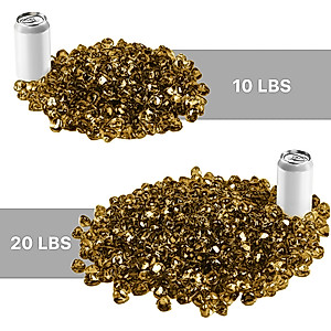 Holy Fire 1-inch Fire Glass Diamonds for Fire Pits, Reflective Diamonds Rocks for Natural or Propane Gas Fireplaces Fire Bowls, Indoor & Outdoor Landscaping. (20 Pounds, Amber Brown)
