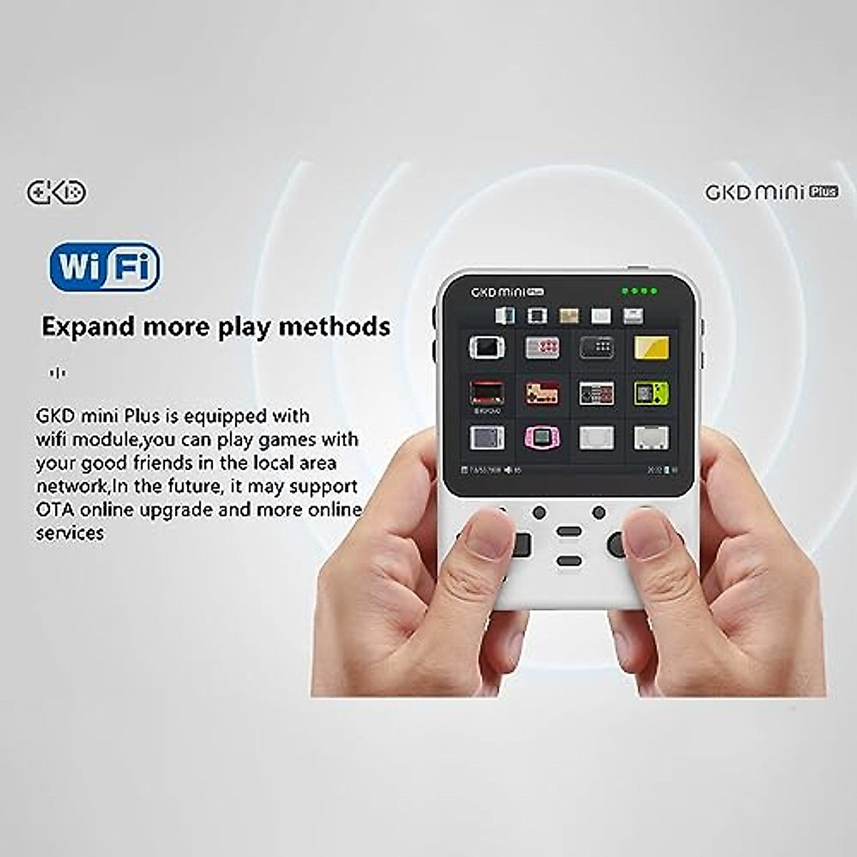 GKD Mini Plus Classic Handheld Retro Game Console 16GB+128GB with 10000 Games, 3.5-inch IPS Screen Portable Arcade Rechargeable Games Emulators for Kids and Adults (Blue)