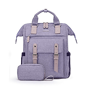 LOVEVOOK Laptop Backpack for Women, Teacher Nurse Bag Work Travel Computer Backpacks Purse,Water Resistant College School Student Bookbag with USB Charging Port, 17.3 inch