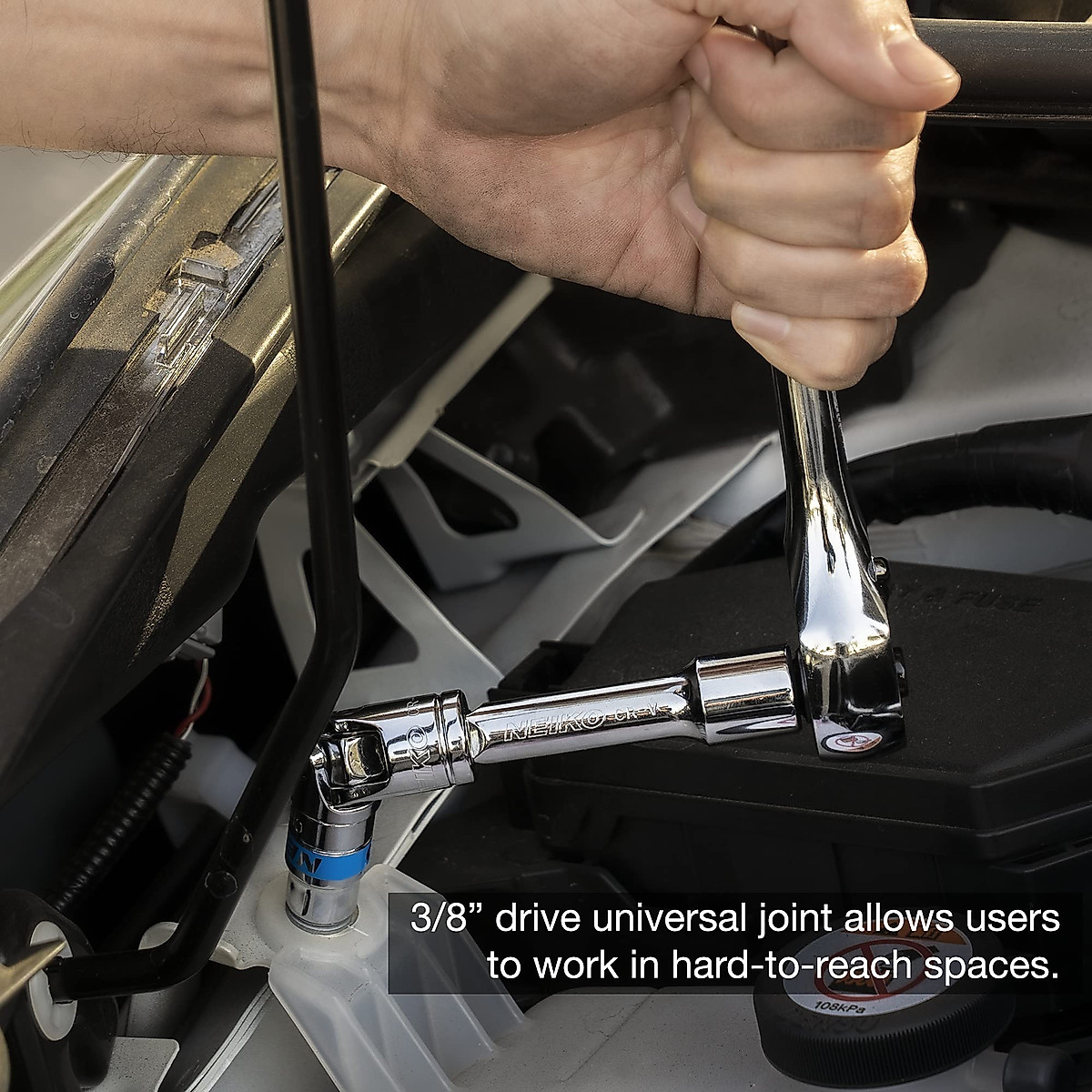 Neiko 02472A 3/8-Inch-Drive Colored Mechanics Tool Ratchet, Socket Set, 76-Piece Standard and Deep SAE Sizes 1/4" to 1" Metric Sizes 6 mm to 24 mm Made with CrV Steel for Auto Repair