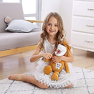YOUYA DENTAL Tooth Fairy Plush, Oral Health Presentation Doll Puppet Little Lion Tooth Fairy Dental Educational Plush Small Size Doll with Teeth for Kids Chidren Boys Girls