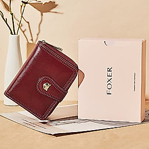 FOXLOVER RFID Credit Card Holder for Women, Ladies Small Leather Credit Card Case Security Accordion Wallet