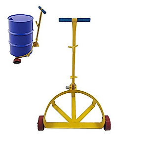 Kweetle Upgraded 55 Gallon Drum Dolly Barrel Wheels Barrel Dolly for 55 Gallon Drum Cart Round Dolly Steel Low Profile 1200lbs Heavy Duty Steel Frame Drum Cart for Workshops, Factories, Warehouses