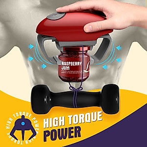 Electric Jar Opener for Weak Hands, Automatic Jar Opener Tool Fits Almost All Lid Sizes, Auto-off Bottle Opener for Seniors with Arthritis