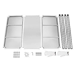 32"×16" Stainless Steel Table, Heavy Duty Stainless Steel Table for Prep, Shelf Organizer Kitchen Storage Shelves Garage Shelves, Commercial Kitchen Work Table for Restaurant, Home and Hotel, Silver